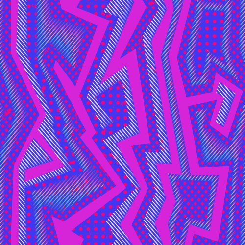 Ultraviolet neon wavy lines seamless pattern Vector Image