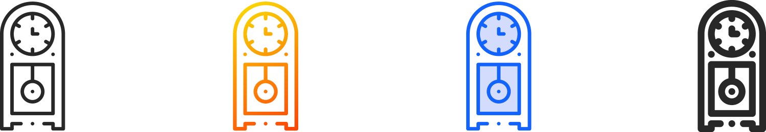 Clock iconthin linear gradient blue stroke Vector Image