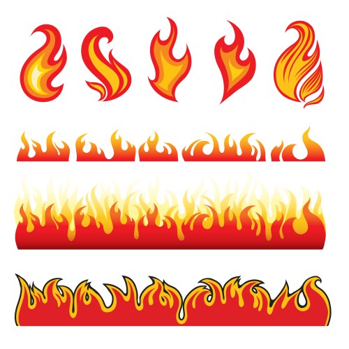 Fire flames Royalty Free Vector Image - VectorStock