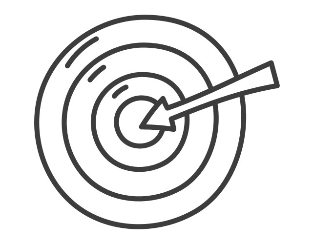 Isolated doodle symbol of round target Royalty Free Vector