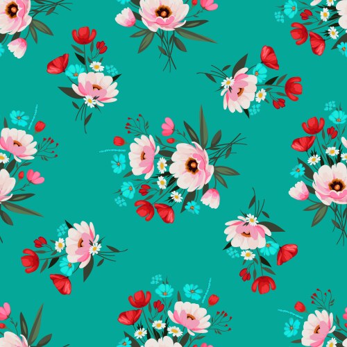 Contemporary summer floral pattern with small Vector Image