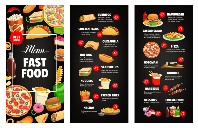 Fast Food Menu Template Vector Images (over 19,000)
