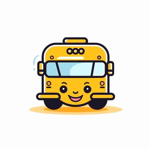 Cute school bus character in a flat style Vector Image