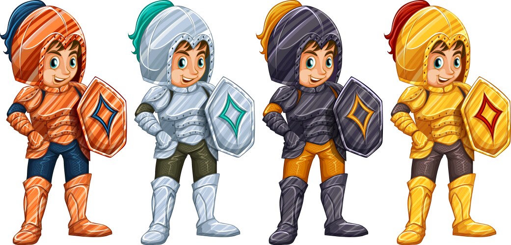 A set of emblems knights paladins spartans Vector Image