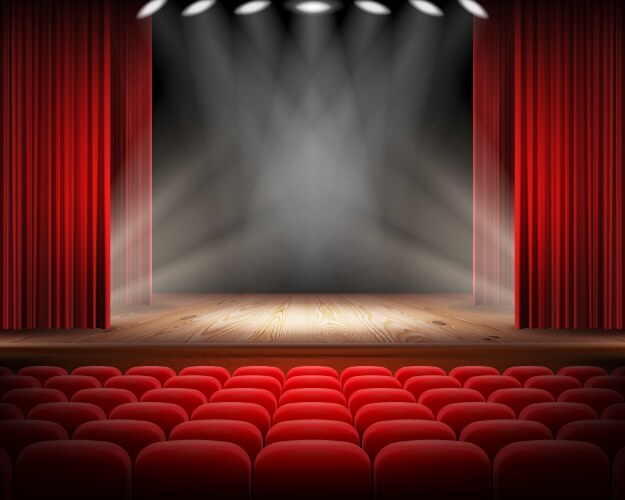 Empty cinema theatre film presentation scene Vector Image