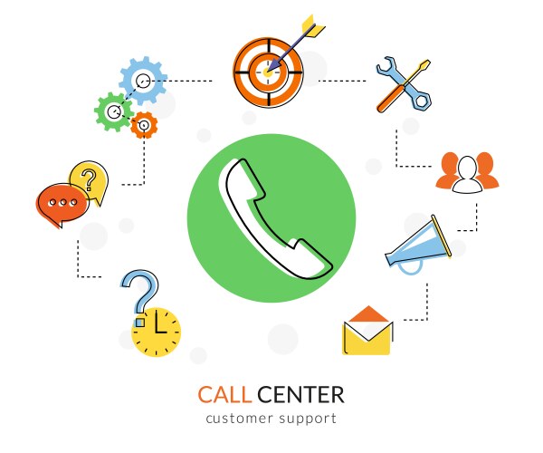 Call center operators support avatars online Vector Image