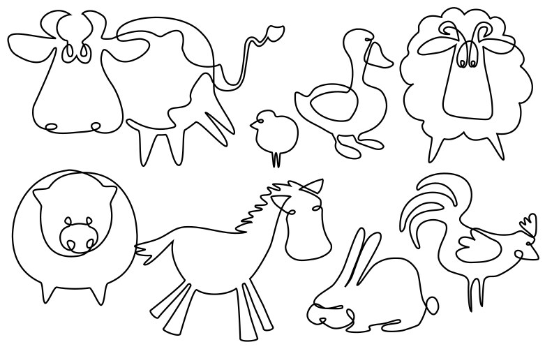 One Line Drawing Animals Vector Images (over 15,000)