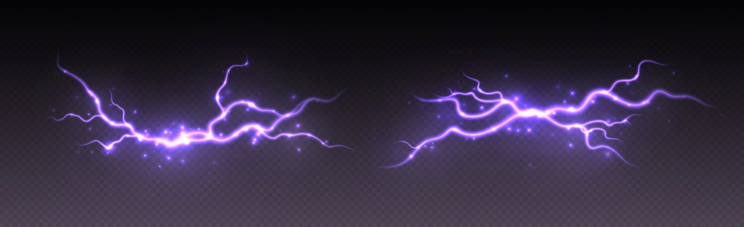 Electric lightning effect realistic thunderbolt Vector Image