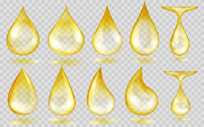 Translucent yellow drops Royalty Free Vector Image