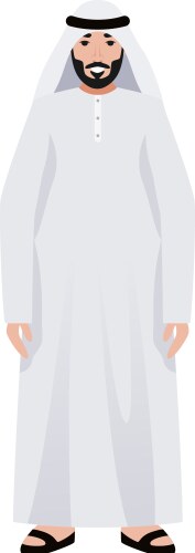 Arab businessman flat Royalty Free Vector Image