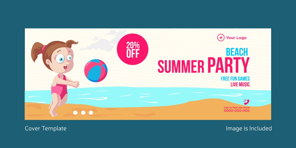 Summer beach party flyer design Royalty Free Vector Image