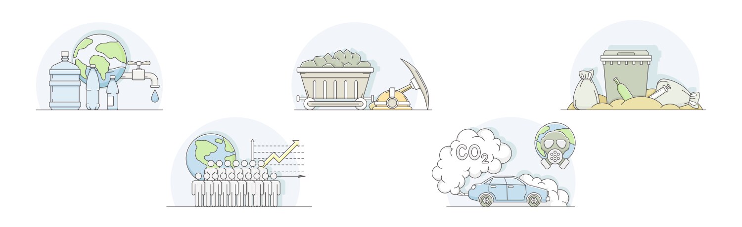 Environmental issues and world resources Vector Image