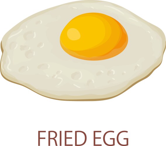 One fried egg symbol healthy food Royalty Free Vector Image