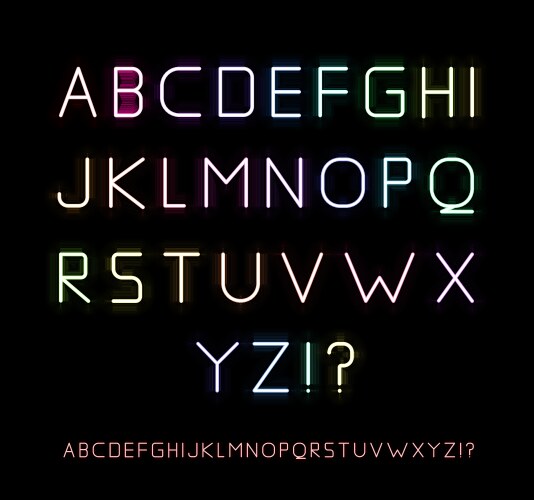 Retro Neon Alphabet Royalty Free Vector Image - VectorStock