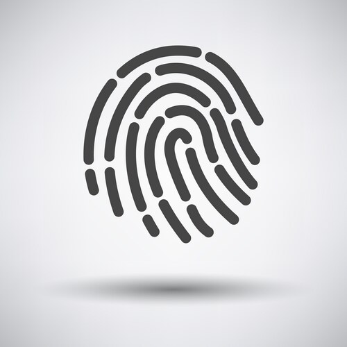 Fingerprint security pictogram linear icon Vector Image