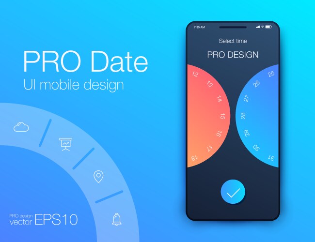 Date application ui design concept stock Vector Image