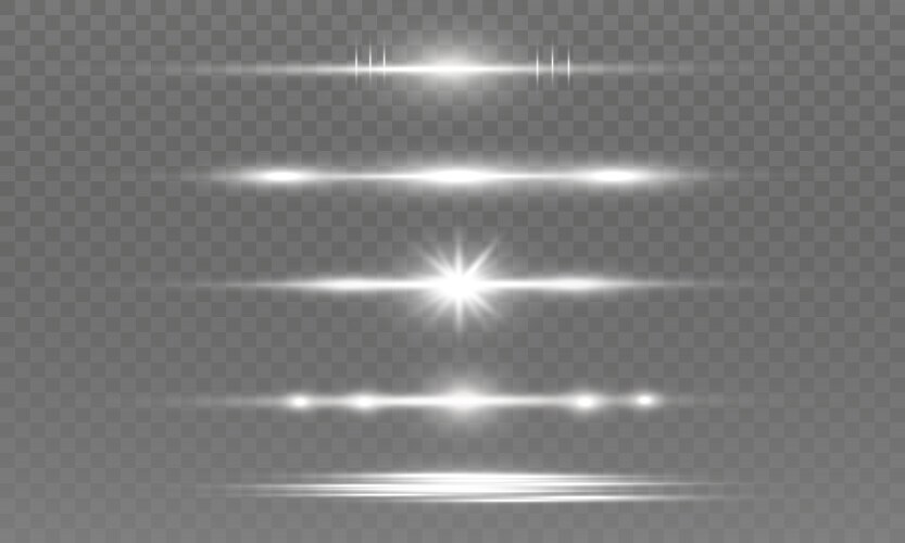 White light lines horizontal lens flares Vector Image