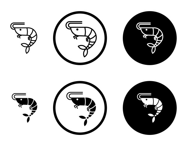 Shrimp icon set Royalty Free Vector Image - VectorStock