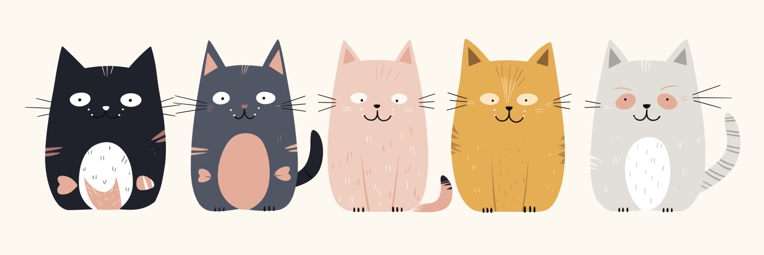 Five Cats Vector Images (over 320)