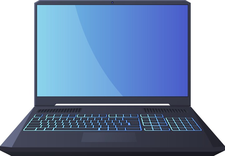 Photo realistic laptop front view with blank Vector Image
