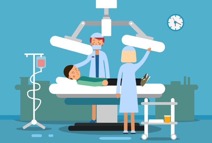Medical hospital surgery operation room Royalty Free Vector
