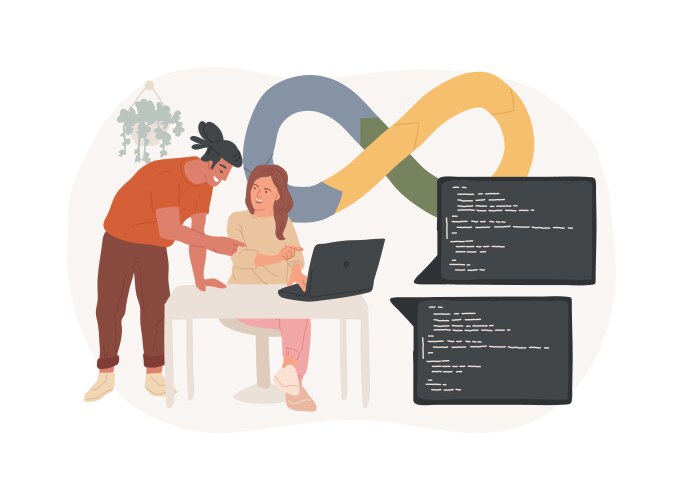 Project implementation isolated cartoon Royalty Free Vector