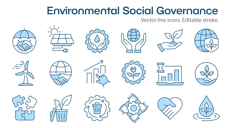 Esg icons such as environment social governance Vector Image