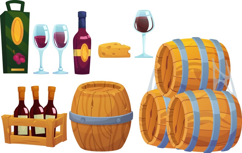 Wine storage and drinking cartoon Royalty Free Vector Image