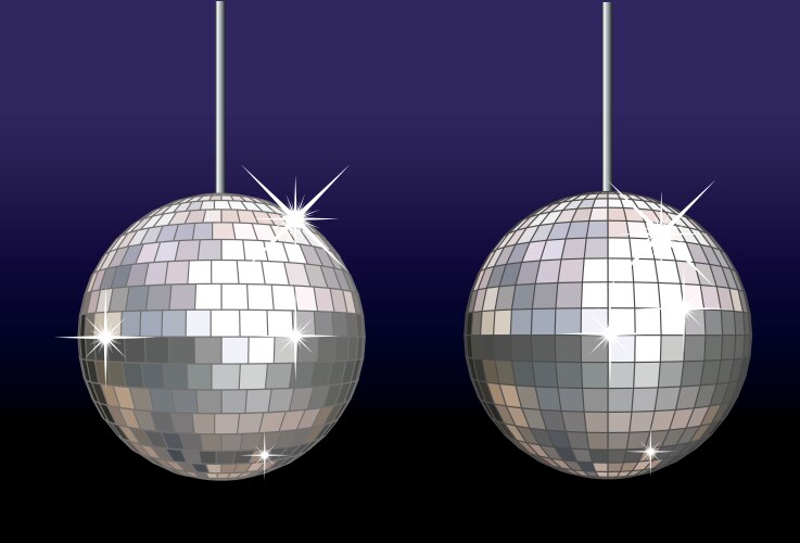 Disco banner mirrorball party ball Royalty Free Vector Image