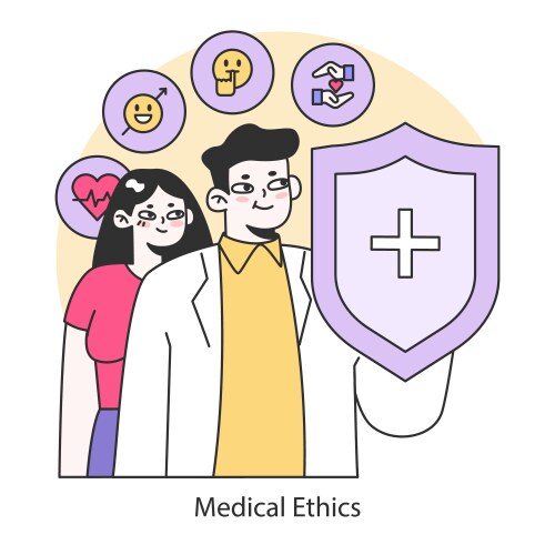 Medical ethics concept flat Royalty Free Vector Image