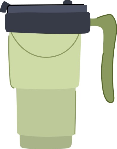 Sustainable reusable coffee cup cartoon Royalty Free Vector