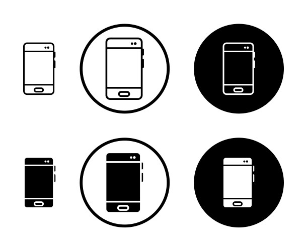 Smartphone icon set cell phone symbol Royalty Free Vector