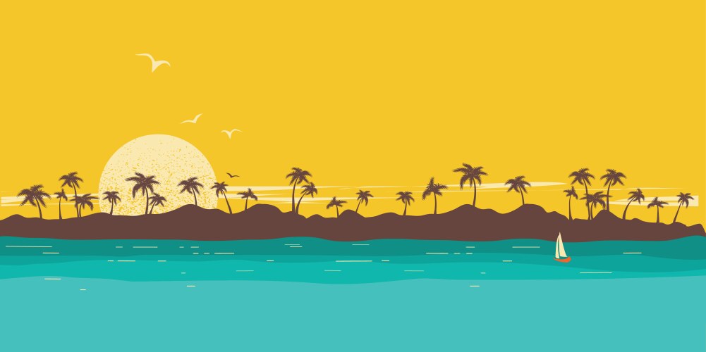 Sea island Royalty Free Vector Image - VectorStock