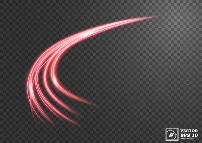 Red rays with lens flare isolated on black Vector Image