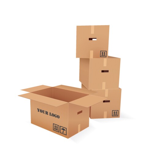 Cardboard boxes Royalty Free Vector Image - VectorStock