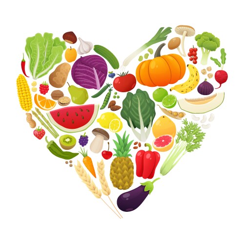 Heart food2 Royalty Free Vector Image - VectorStock