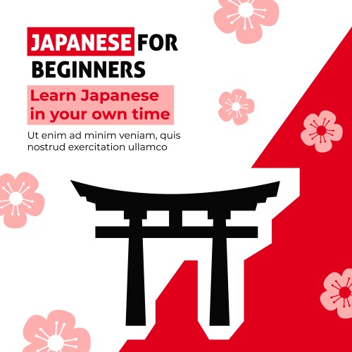 Learning japanese language class logo Royalty Free Vector