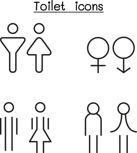 Modern toilet restroom bathroom symbol set Vector Image