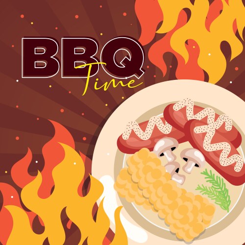 Bbq time poster Royalty Free Vector Image - VectorStock