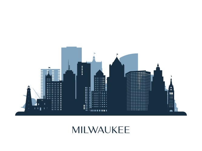 Outline milwaukee wisconsin city skyline Vector Image