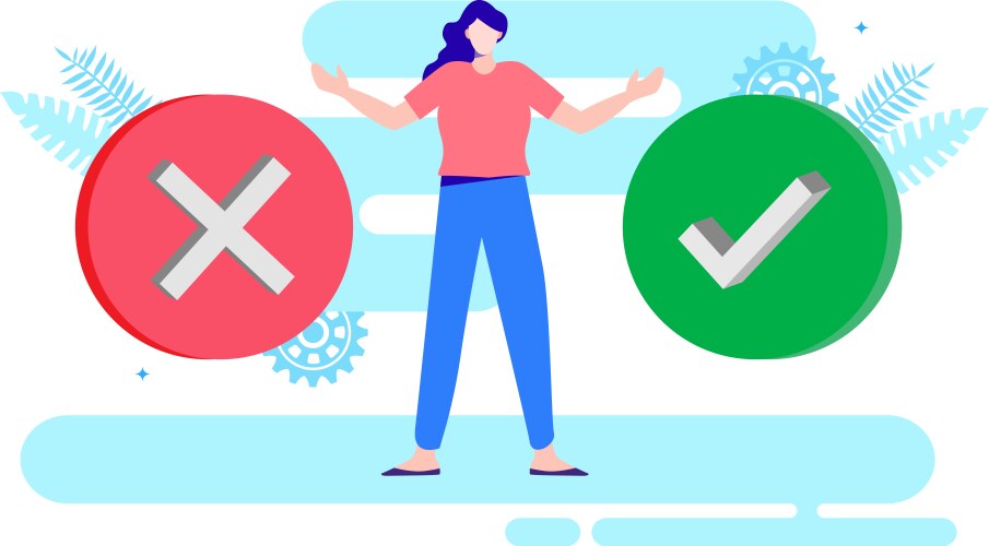 Choose the option right or wrong concept Vector Image