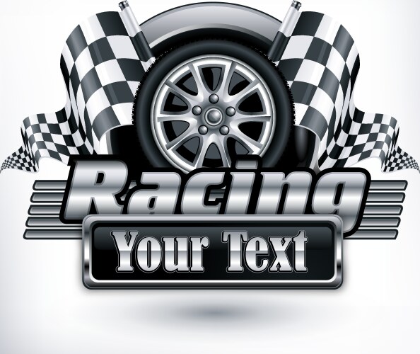 Sports race design- racing checkered flag crossed Vector Image