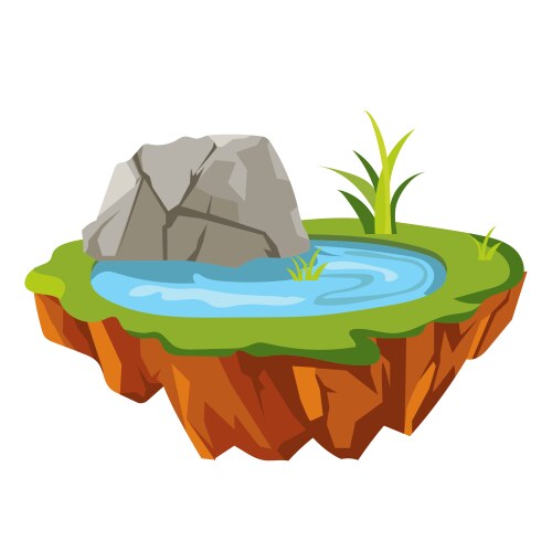 Game level ground mega set elements in flat design