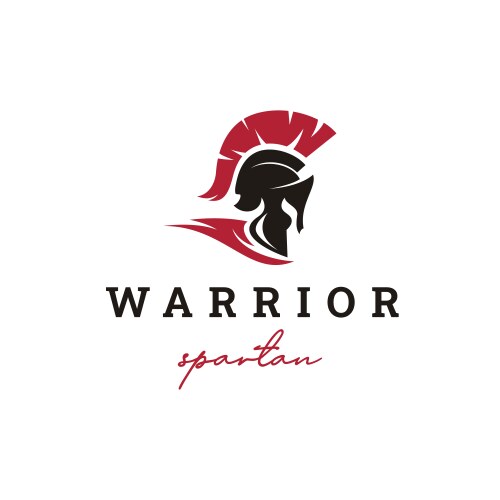 Spartan warrior with weapons and armor logo Vector Image