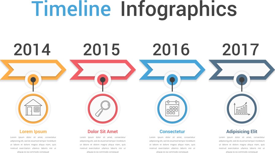 Timeline infographics Royalty Free Vector Image
