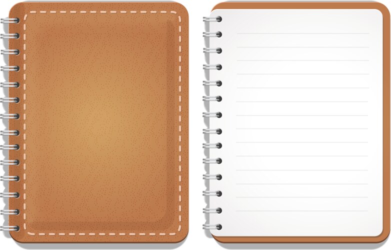 Old brown paper notebook Royalty Free Vector Image