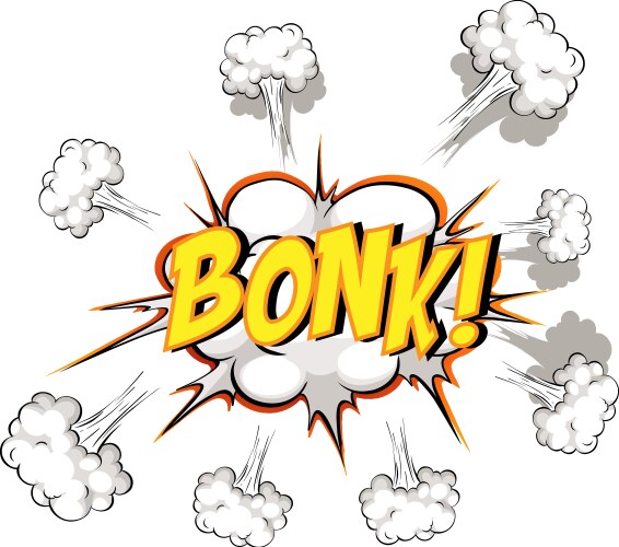 Comic speech bubble with bonk text Royalty Free Vector Image