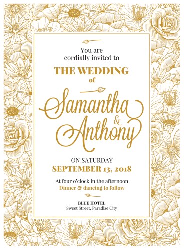 Invitation card with floral ornament Royalty Free Vector
