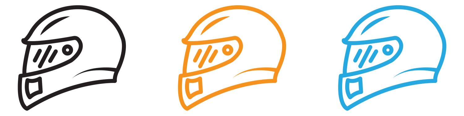 Helmet icon black and white outline sign Vector Image