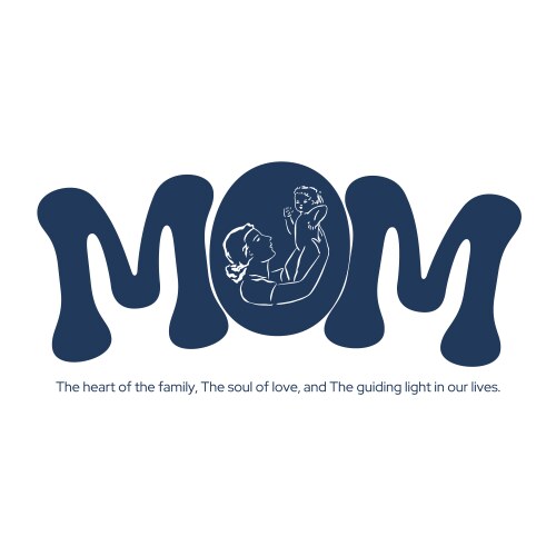 Mom text as celebration badge tag icon text Vector Image